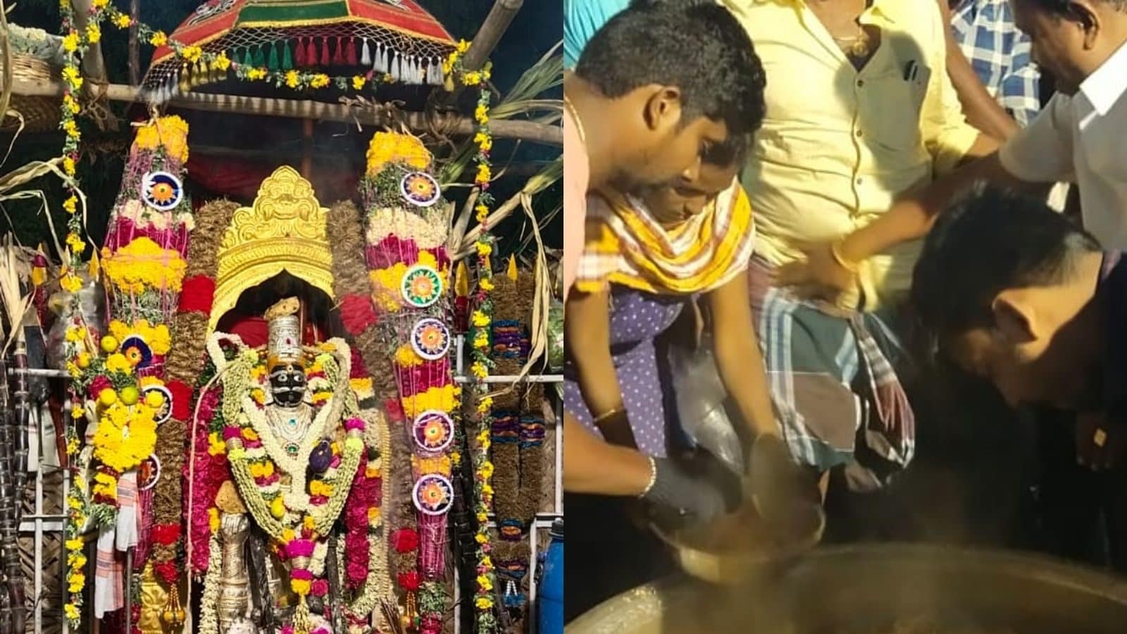 வடக்கம்பட்டி முனியாண்டி கோயிலில் பிரியாணி திருவிழா - விடிய விடிய ...