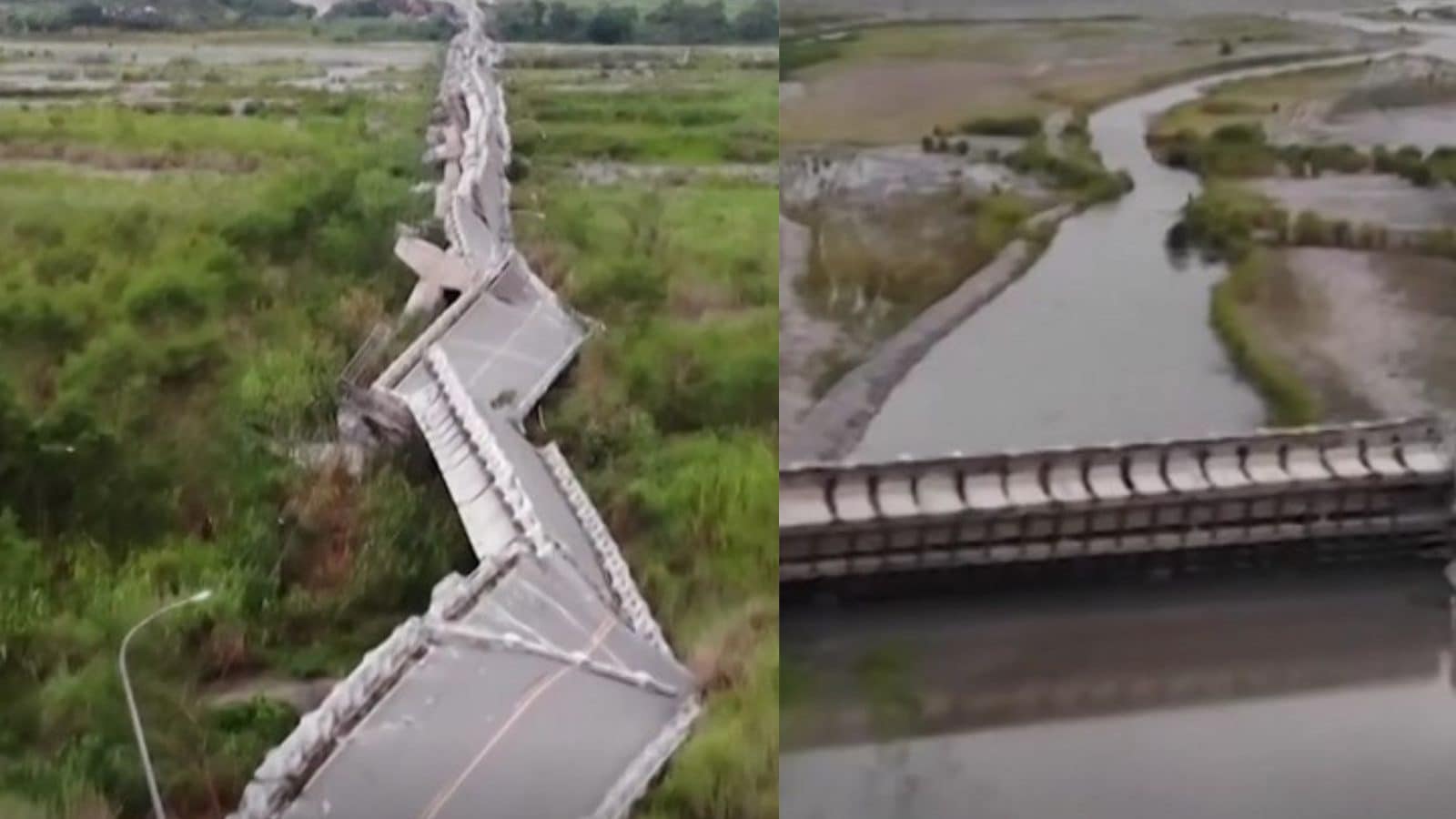 தைவான் நிலநடுக்கம்: 600 மீட்டர் பாலம் இடிந்து விழுந்த அதிர்ச்சி வீடியோ ...