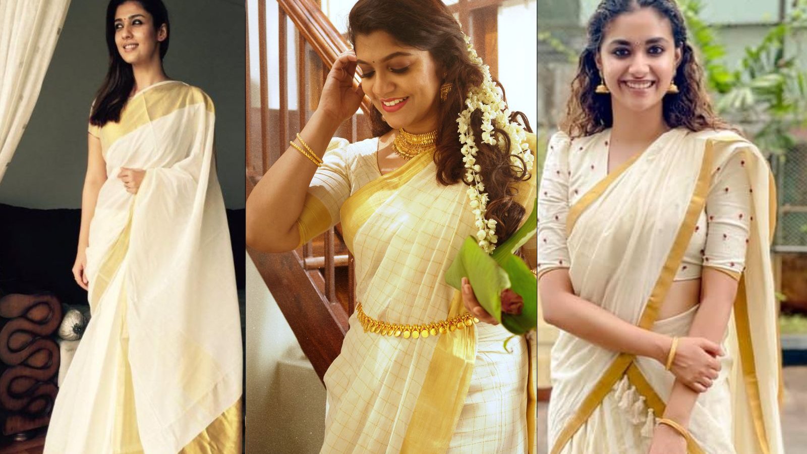 Onam 2022 : திருவோணத் திருநாளன்று கேரள கசவு சேலை கட்டி அசத்துங்கள்...