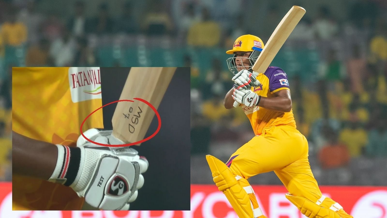 பேட்டில் 'MSD 07'.. மகளிர் ப்ரீமியர் லீக்கில் மாஸ் காட்டும் தோனி ரசிகை ...