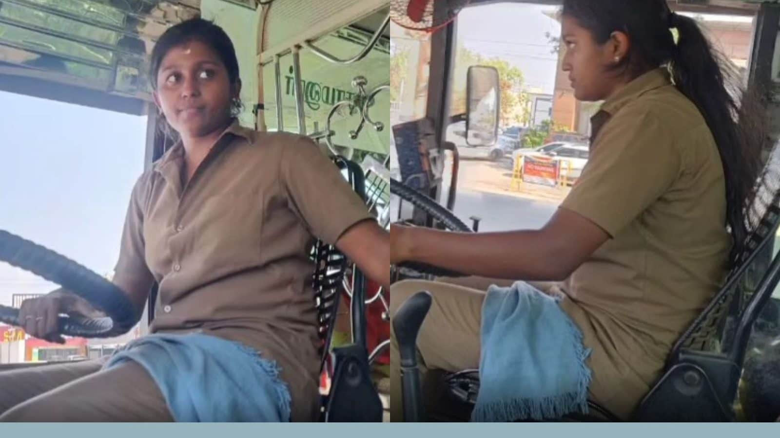 கோவையில் பேருந்து டிரைவராக கலக்கும் இளம்பெண்... குவியும் பாராட்டு..!