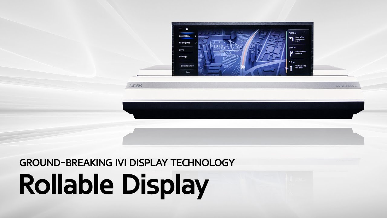 Worlds 1st rollable display for cars developed byhyundai mobis in south ...