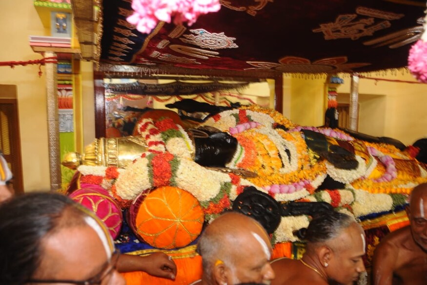Idol of Lord Athi Varadar, brought out from the holy tank of Lord ...