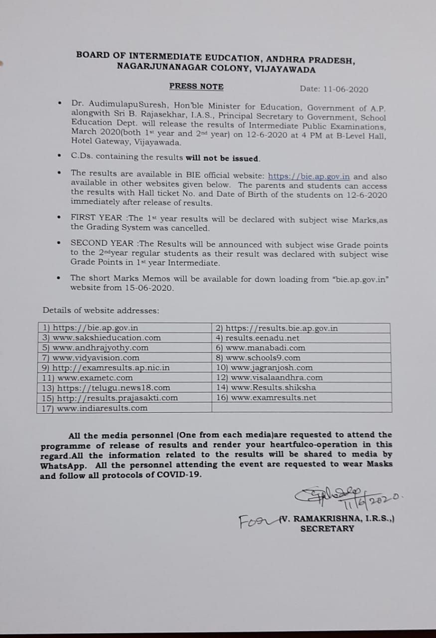 AP Inter Results 2020: రేపే ఇంటర్ ఫలితాలు.. చెక్ చేసుకోండి ఇలా ...