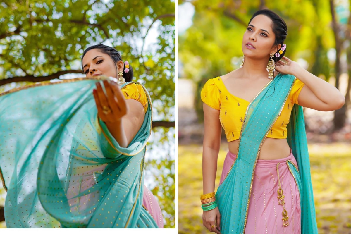 Anasuya Bharadwaj: లంగా ఓణిలో అందాల అనసూయ.. పల్లెటూరి పిల్లలా హొయలు ...