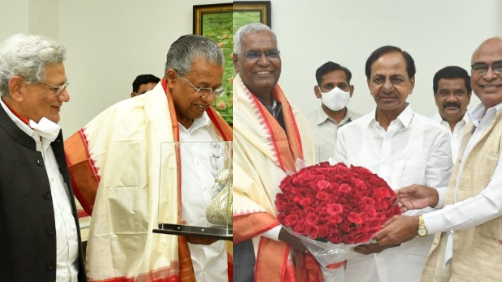 కారెక్కిన కమ్యూనిస్టులు!: CPI,CPM జాతీయ నేతలకు cm kcr విందు.. ఎన్నికల ...