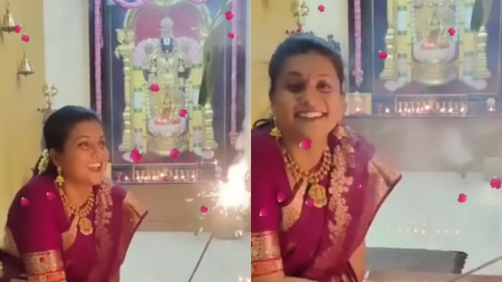 Minister Roja : ఏపీ మినిష్టర్ రోజా ఇంట దీపావళి సంబరాలు.. మహిళ విజయం ...