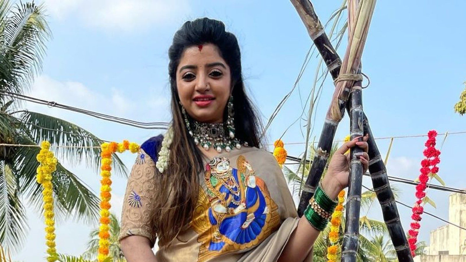 Mahalakshmi Ravindran : పెళ్లి తర్వాత మొదటి పొంగల్.. మహాలక్ష్మి ఖుషీ