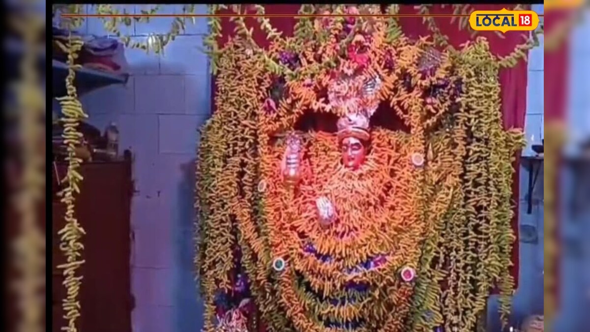 Goddess Durga decorated with Pasupu Kommulu in East Godavari ...