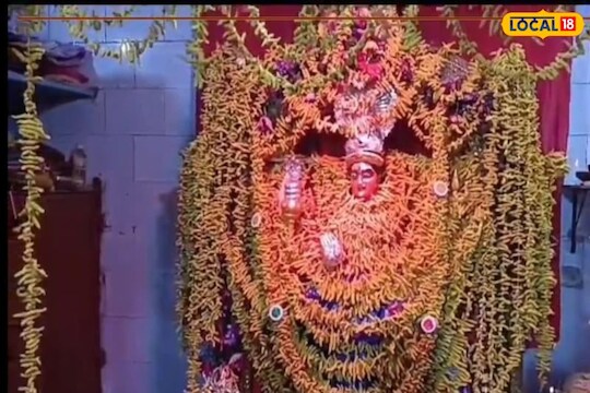 Goddess Durga decorated with Pasupu Kommulu in East Godavari ...