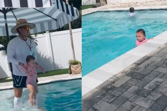 పిల్లలను స్విమ్మింగ్ పూల్ లో విసిరేస్తూ ఈత నేర్పిస్తున్న వ్యక్తి వీడియో ...