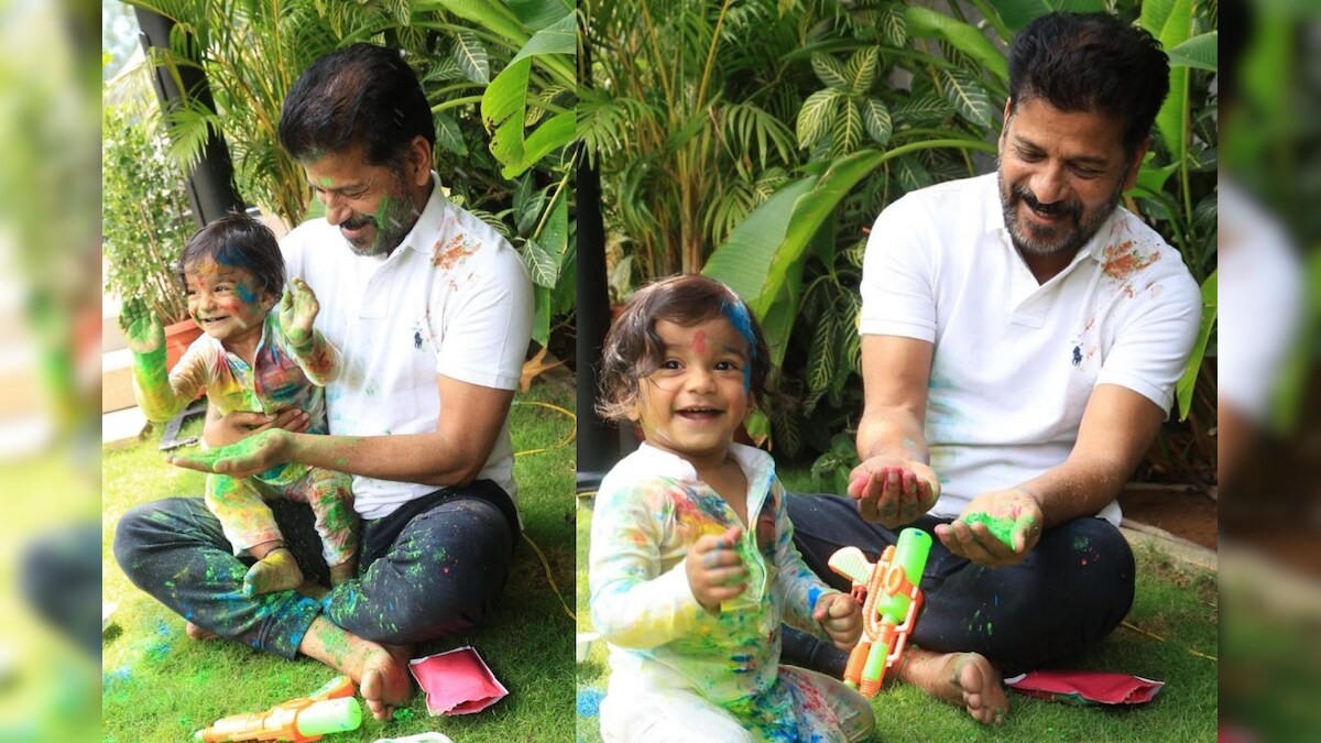 మనవడితో కలిసి సీఎం హోలీ సంబురాలు.. వైరల్ అవుతున్న రేవంత్ రెడ్డి ఫోటోలు ...