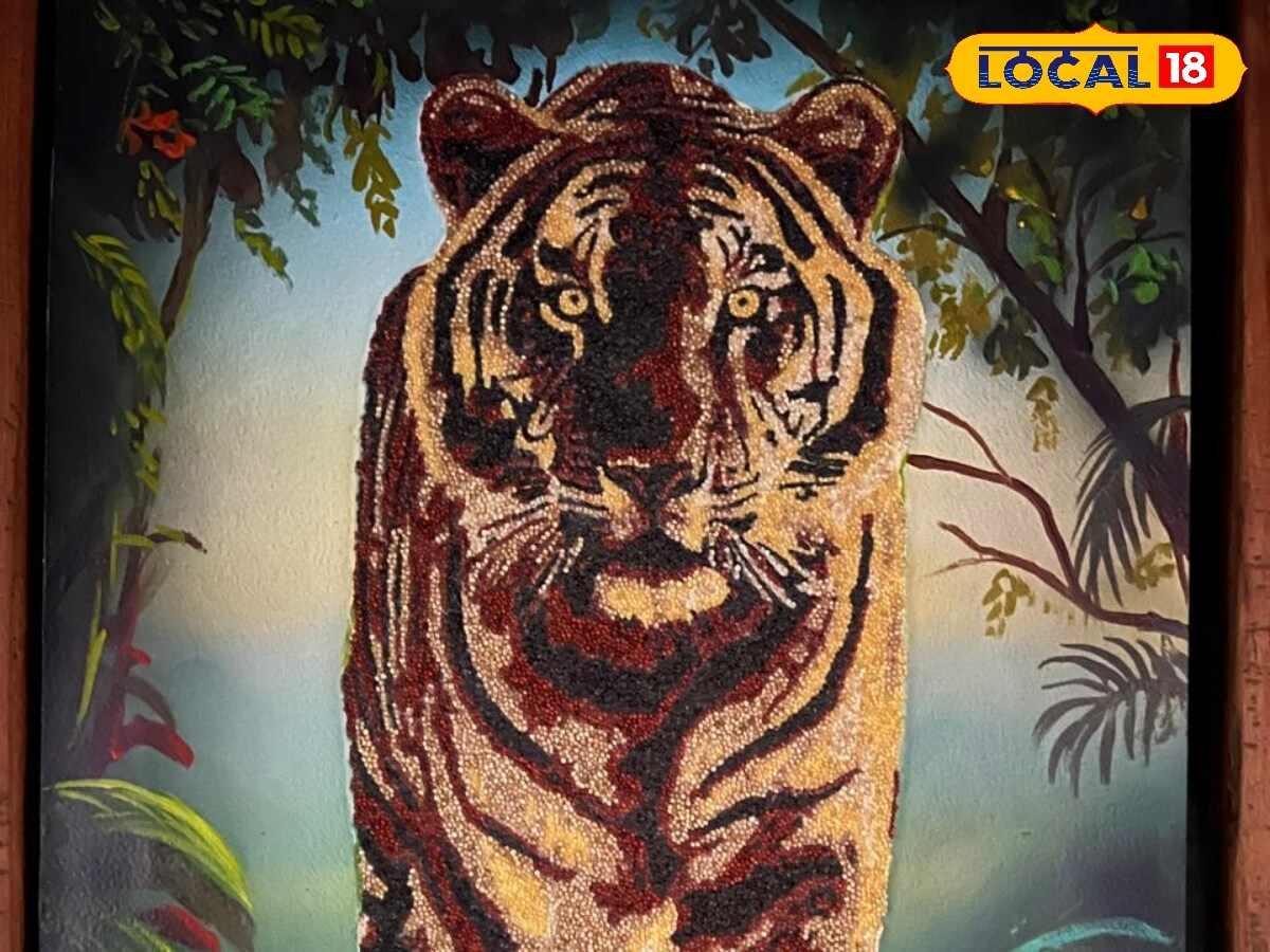 చిరుధాన్యాలతో పులి చిత్రం.. అన్ని రకాల విత్తనాలతో ఇలా.. Moka Vijay ...