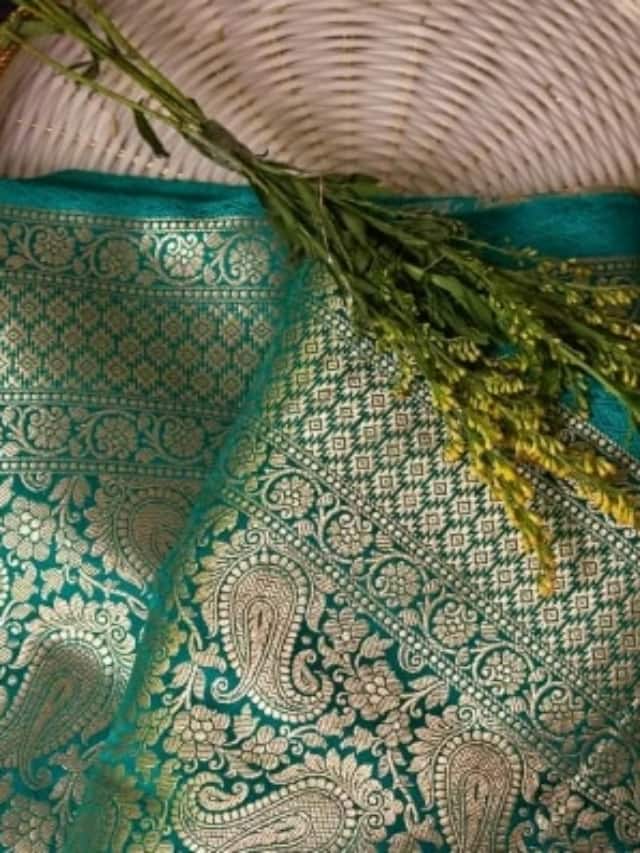 पत्तों के रंग से बनी इस साड़ी की बढ़ी डिमांड