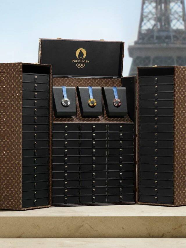 Louis Vuitton reveals custom trunks for Paris Games flames and medals