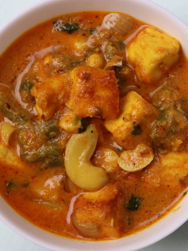 South Indian Paneer Chettinad Masala Curry Recipe