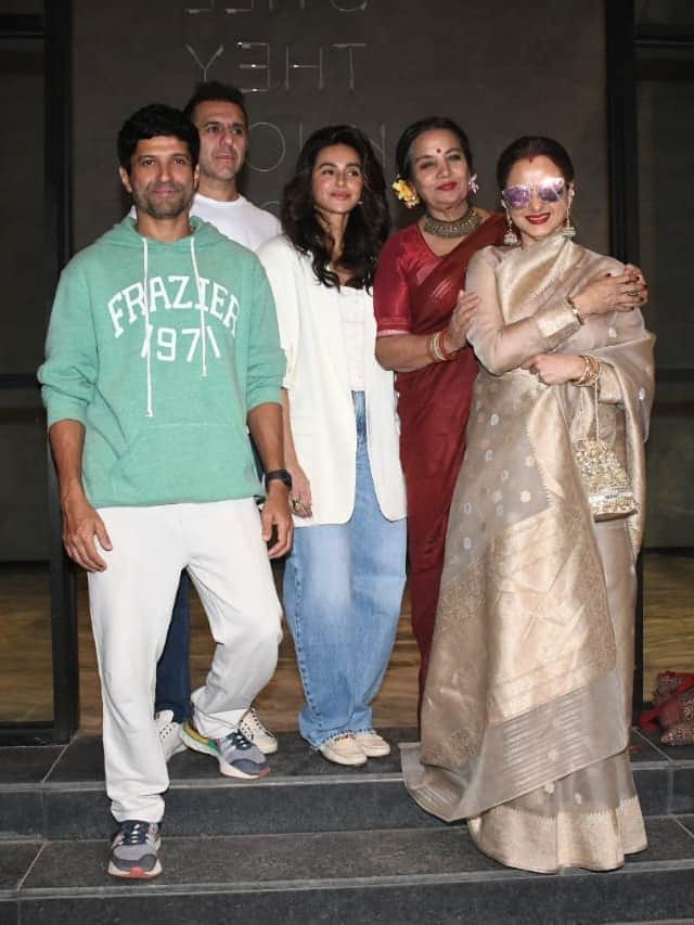 Rekha, Shabana Azmi, Jyotika, Farhan-Shibani at Dabba Cartel Screening